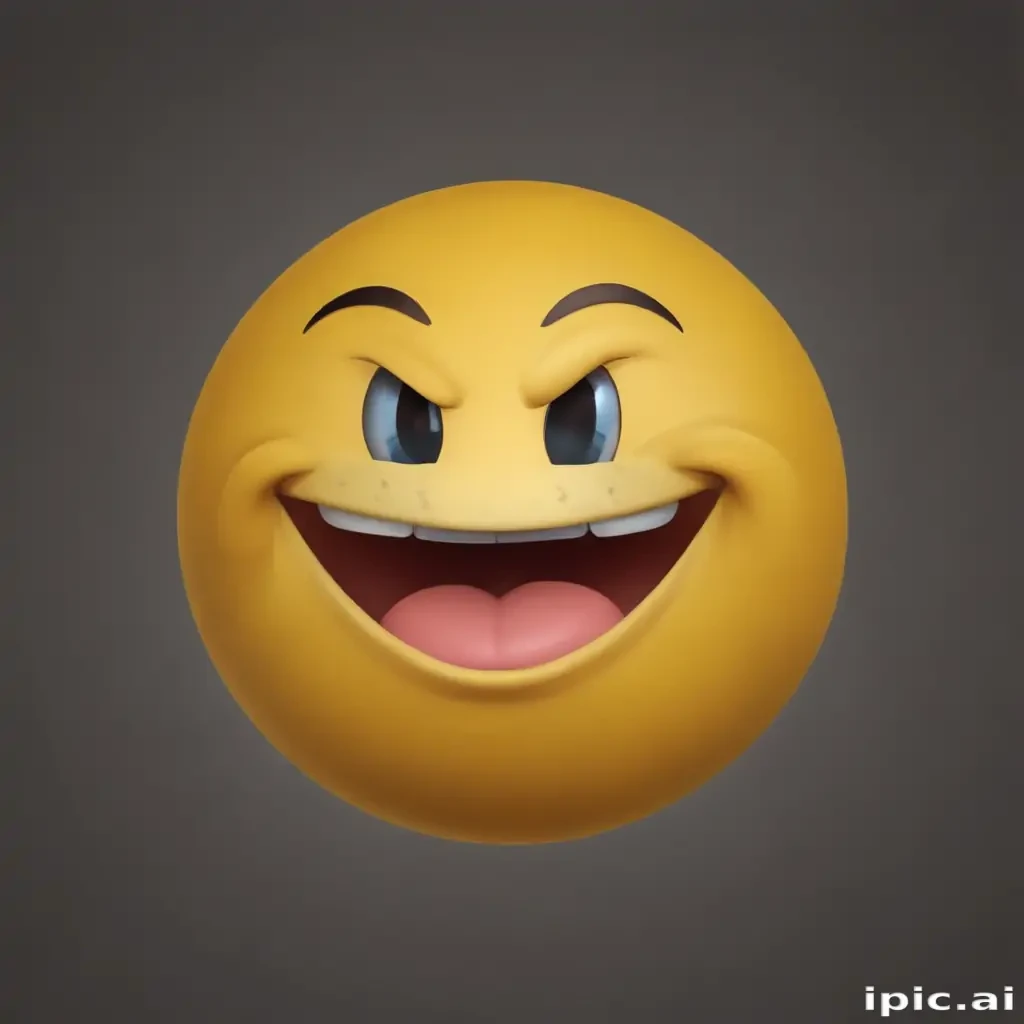 A Playful and Cheerful Smiley Face with a Mischievous Grin and Bright Eyes