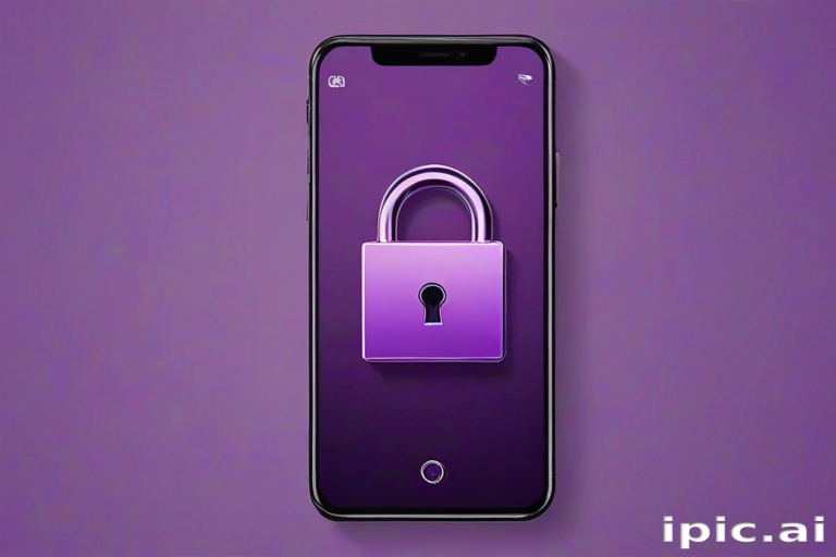 Stylish Smartphone Screen Displaying a Purple Locked Padlock Icon Design