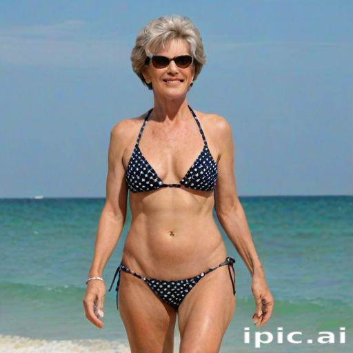 Confident Senior Woman Enjoying A Sunny Day At The Beach