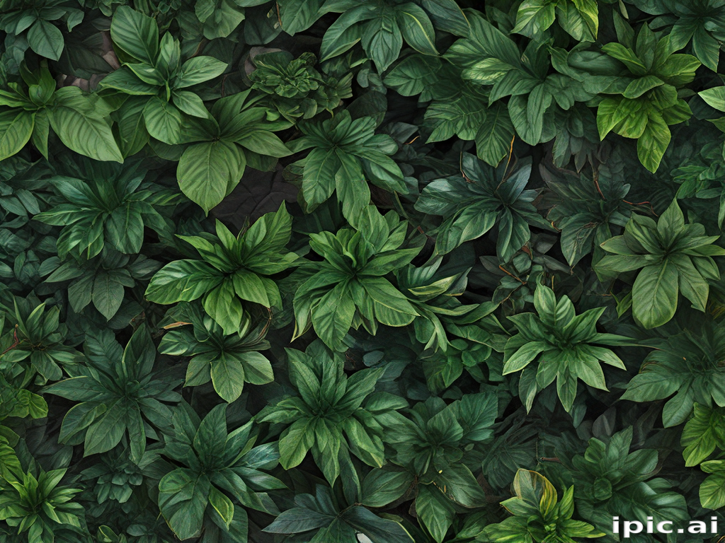 Lush Greenery: A Vibrant Display of Varied Leafy Plant Life