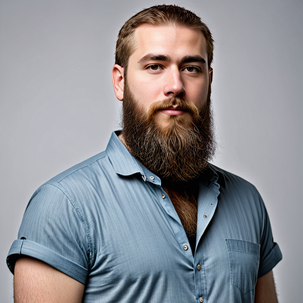 few strokes of a tall man with short hair, long long beard software ...