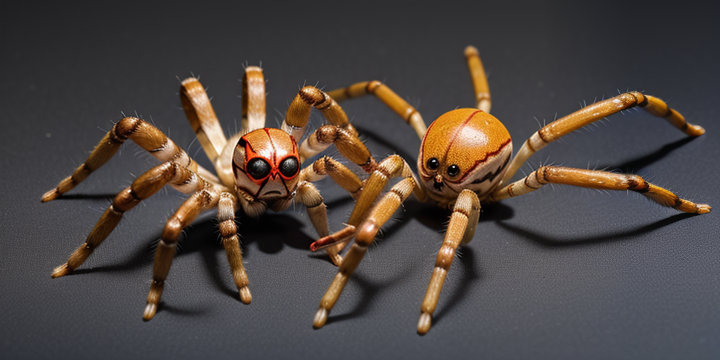 Two Colorful Spiders Displaying Unique Patterns and Distinct Features ...