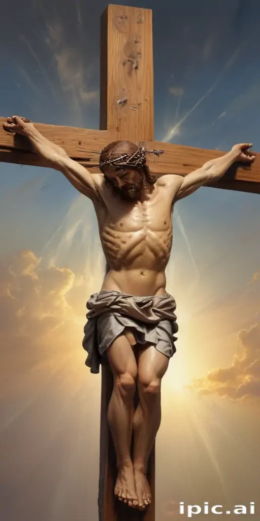 Depiction of Christ on the Cross Surrounded by Glorious Heavenly Light