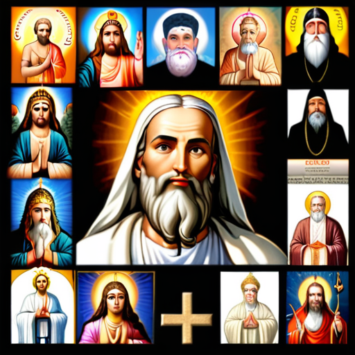 An Artistic Representation of Various Religious Figures and Saints in ...
