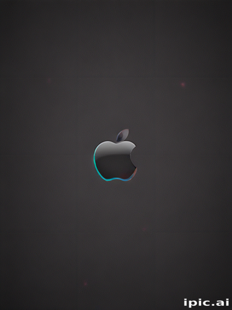 Minimalist Apple Logo Design Set Against a Dark Background with Subtle ...