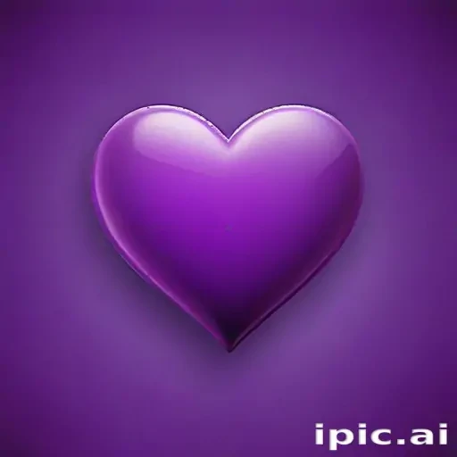 Vibrant Purple Heart Symbol Against a Deep Purple Background