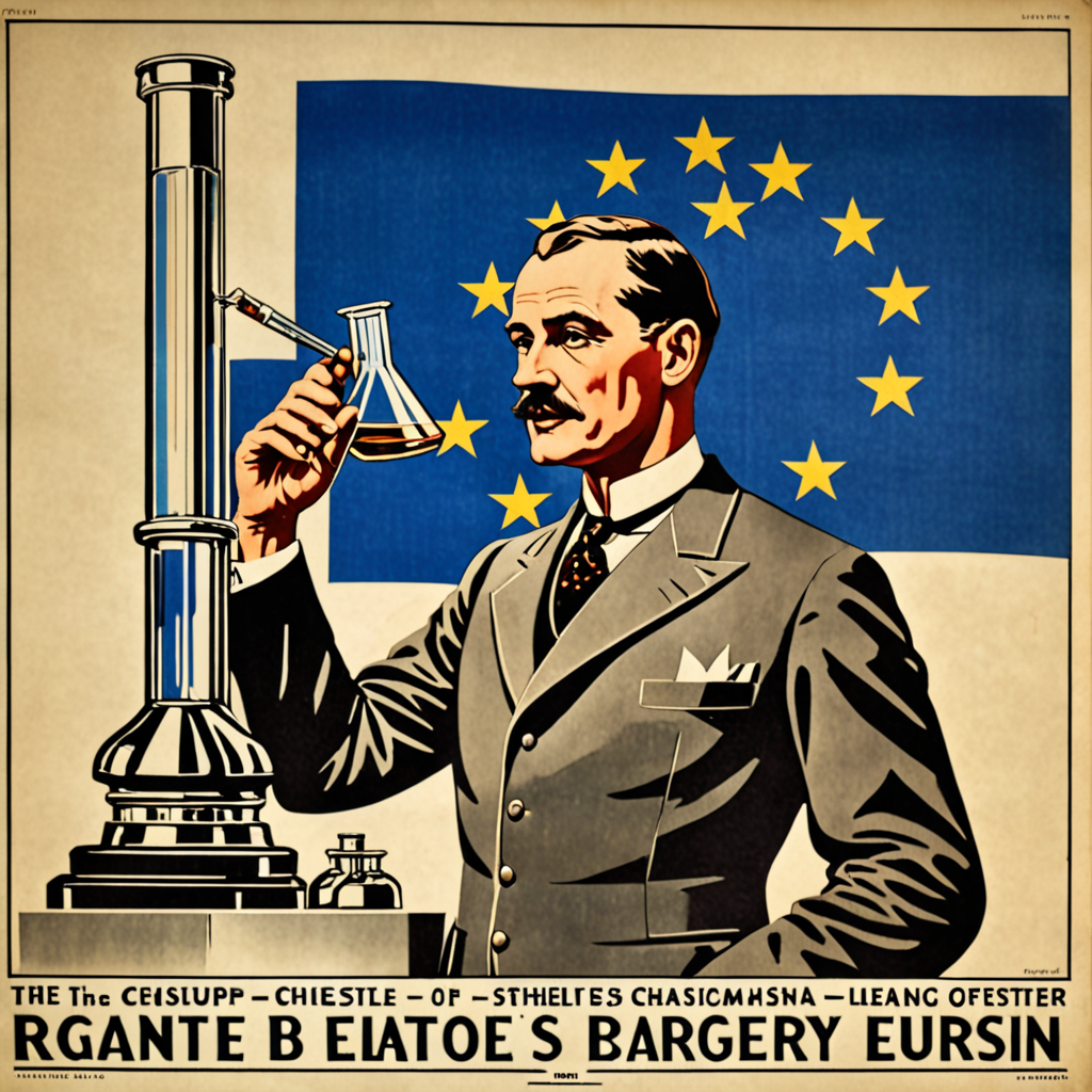 Art deco streamline chemistry chemist laboratory with european union ...