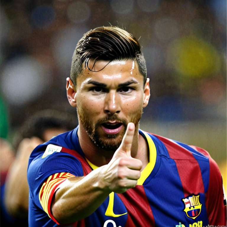 Ronaldo showing middle finger to messi and harrasing him.