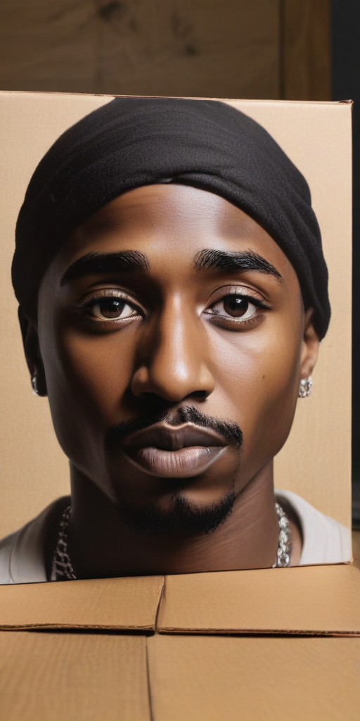 Tupac shakur face on pizzabox