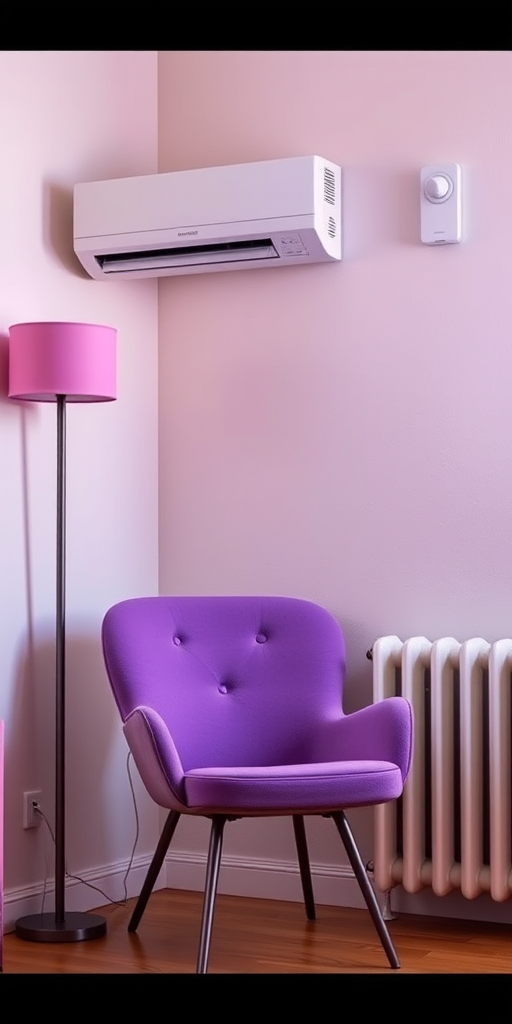 Modern Air Conditioner Unit Cooling a Brightly Lit Indoor Space