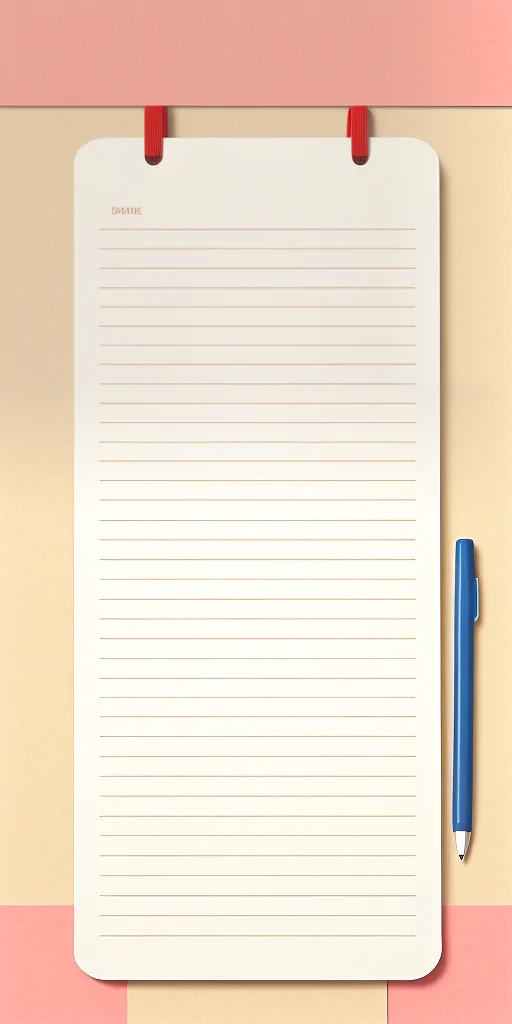 Blank Notepad Ready for Ideas with a Blue Pen and Clips