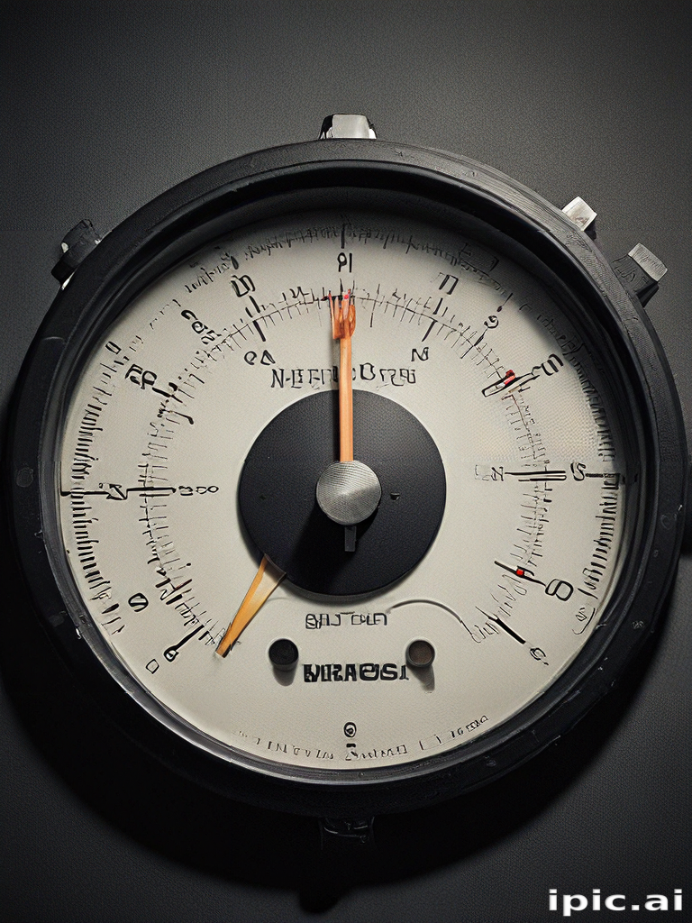 Close-Up View of an Analog Voltmeter with Detailed Measurement Scale