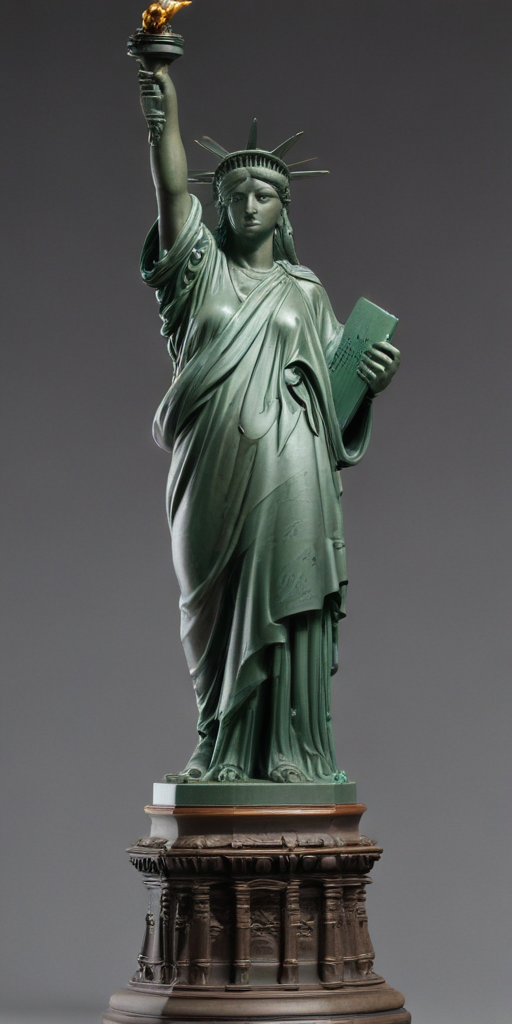 Iconic Statue of Liberty Holding Torch and Tablet Symbolizing Freedom ...