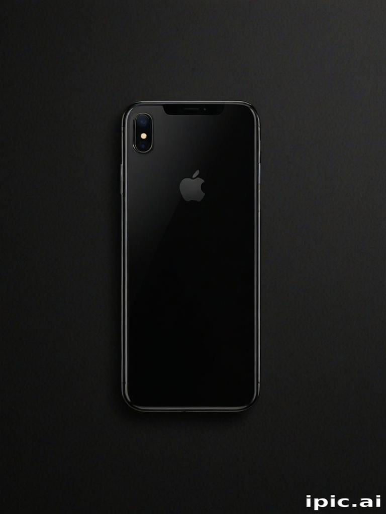 Elegant Black Apple iPhone X Showcasing Its Sleek Design Against Dark ...
