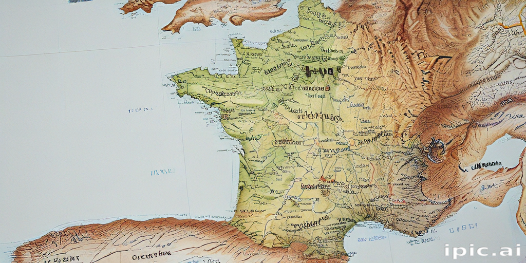 Detailed Map of France Highlighting Geographic Features and Historical ...