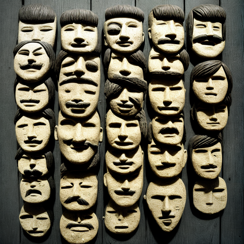 faces made of acoustic guitars