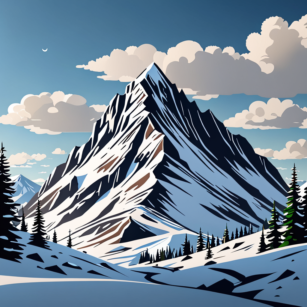 make a cartoon style mountain