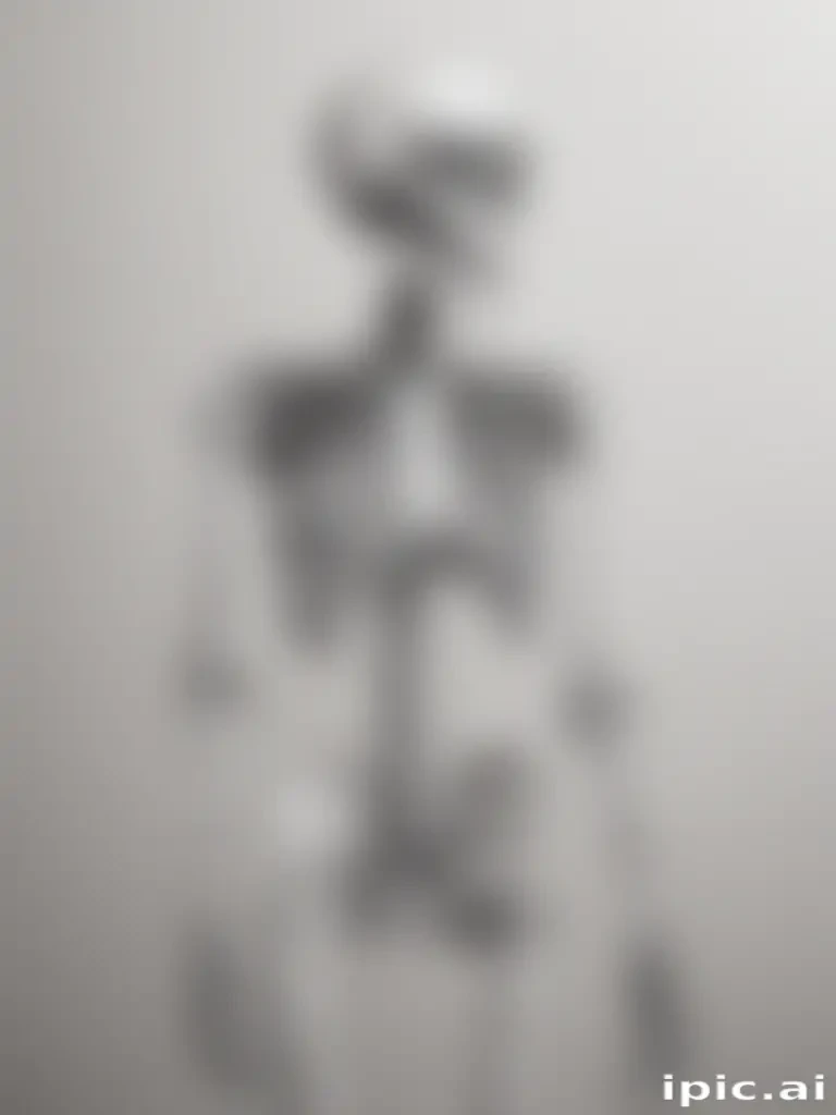A Blurred Representation of a Human Skeleton Displayed Against a ...