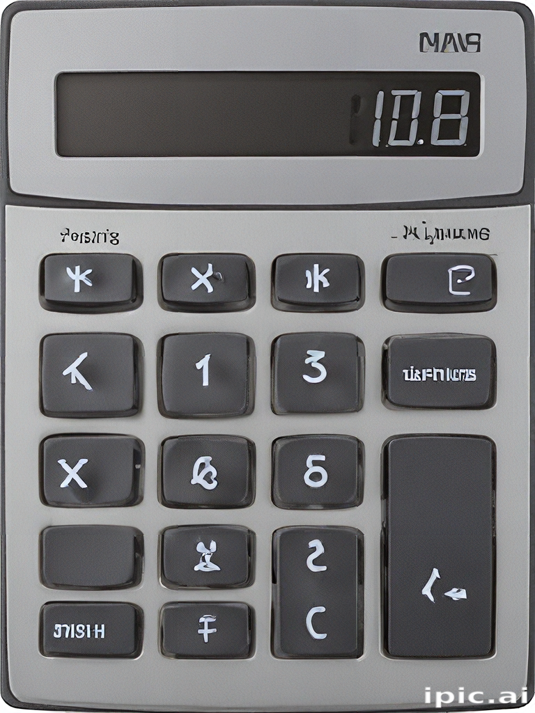 Basic Calculator Displaying the Number Ten Point Eight on Screen