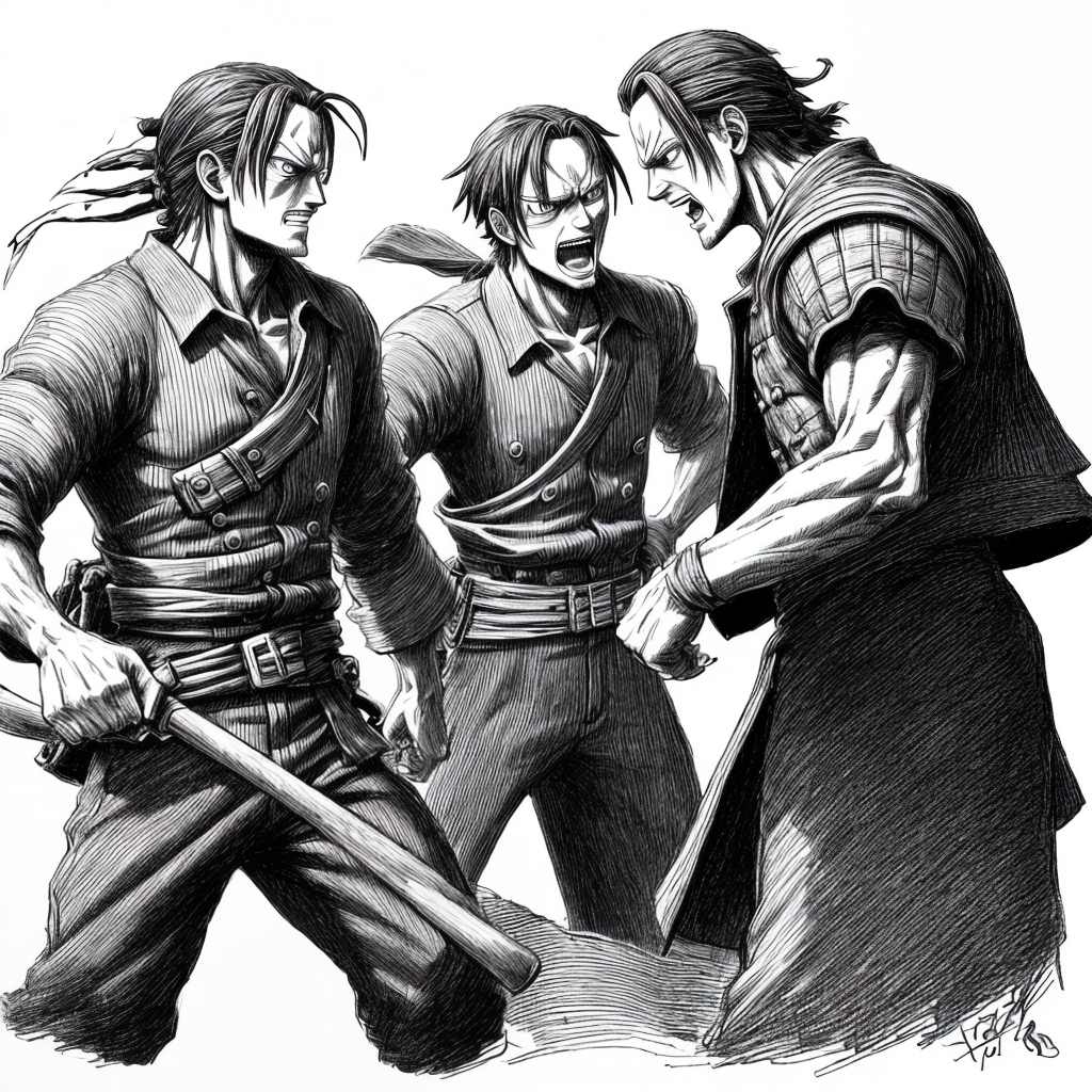 Shanks fighting with Luffy