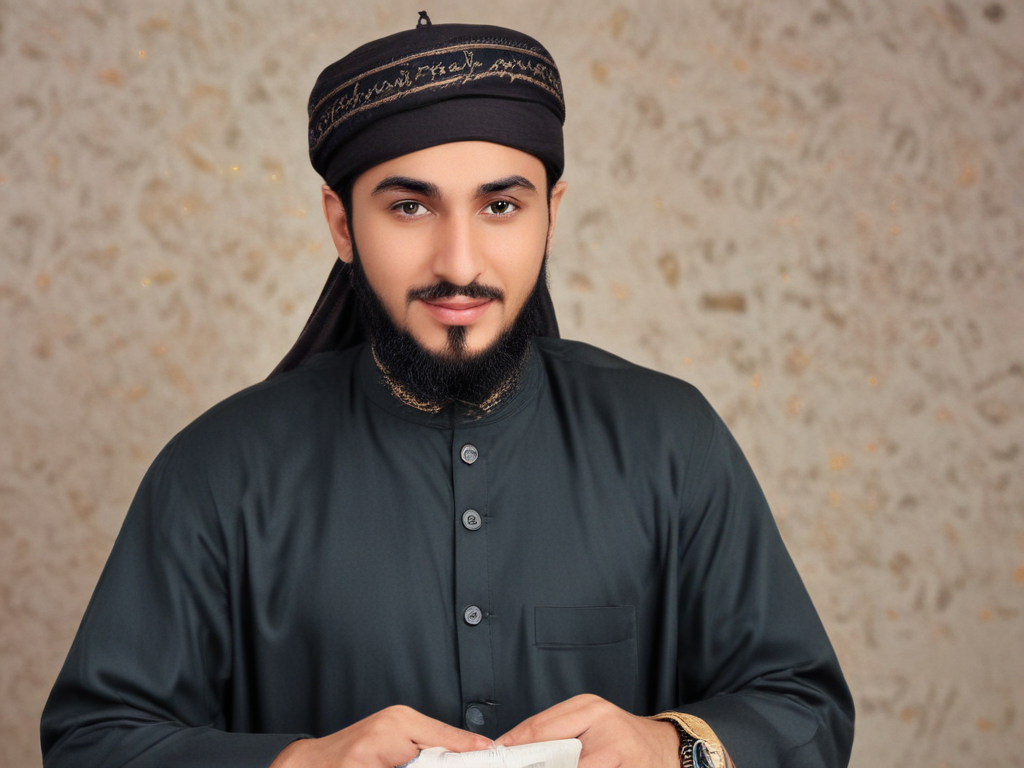 Intelligent strong Muslim man