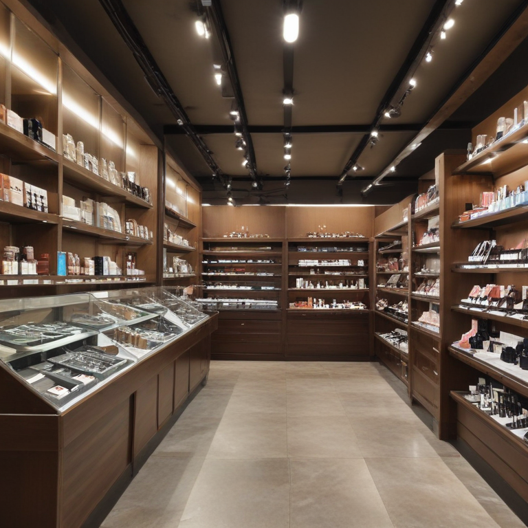 Bright and Organized Beauty Store Aisle Showcasing Various Cosmetic ...