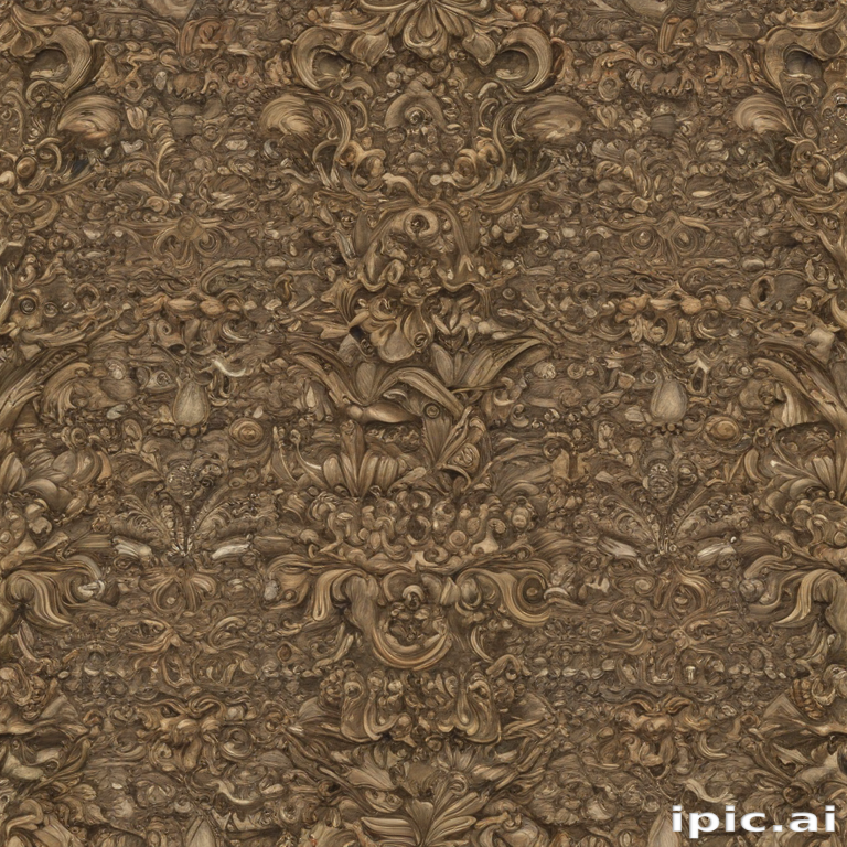 Intricate Ornamental Design Featuring Rich Textures and Elegant Flourishes