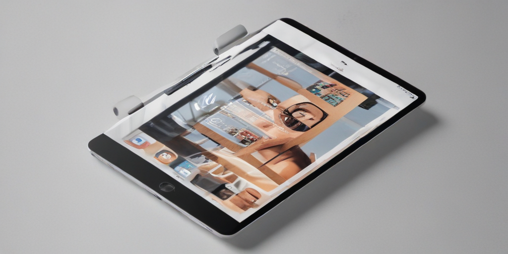 Modern Technology: A Sleek Tablet Displaying Creative Digital Art and ...