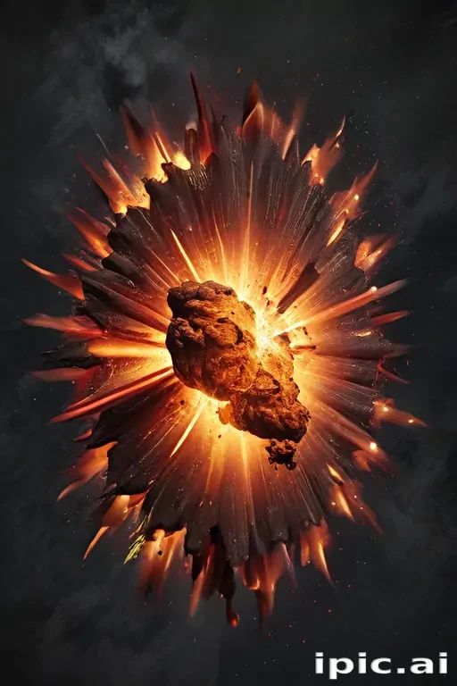 Explosive Eruption of a Celestial Object Creating a Stunning Visual Impact
