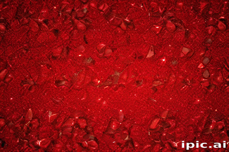 A Rich, Textured Red Fabric with Intricate Details and Sparkling Elements.