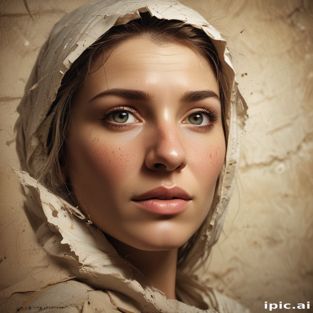 Portrait of a Young Woman with Natural Beauty and Soft Expressions