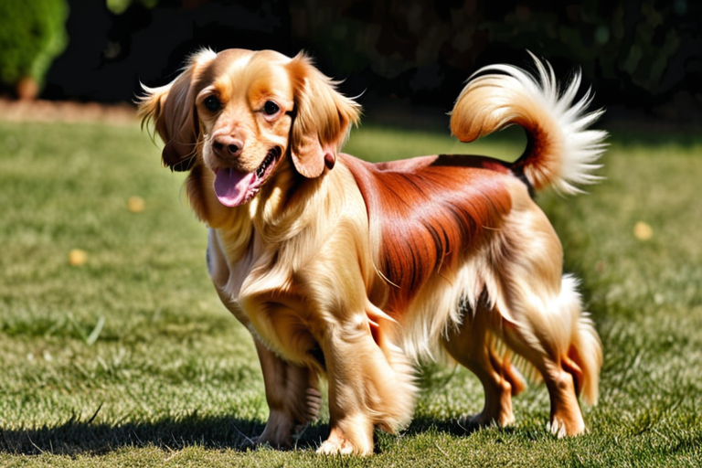 A Playful Golden Dog Enjoying a Sunny Day in the Park.