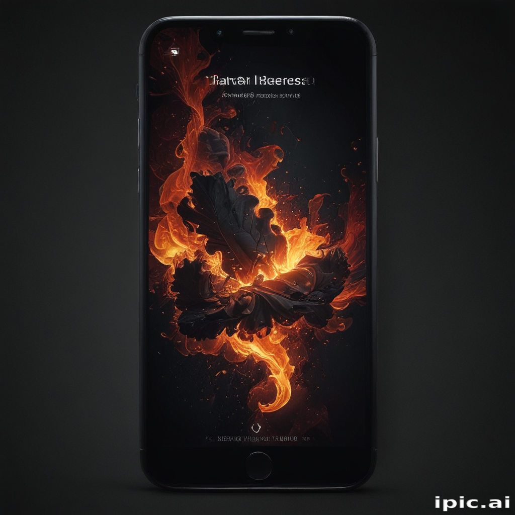 Stunning Digital Artwork Featuring Fiery Flames and Dark Leaves on ...
