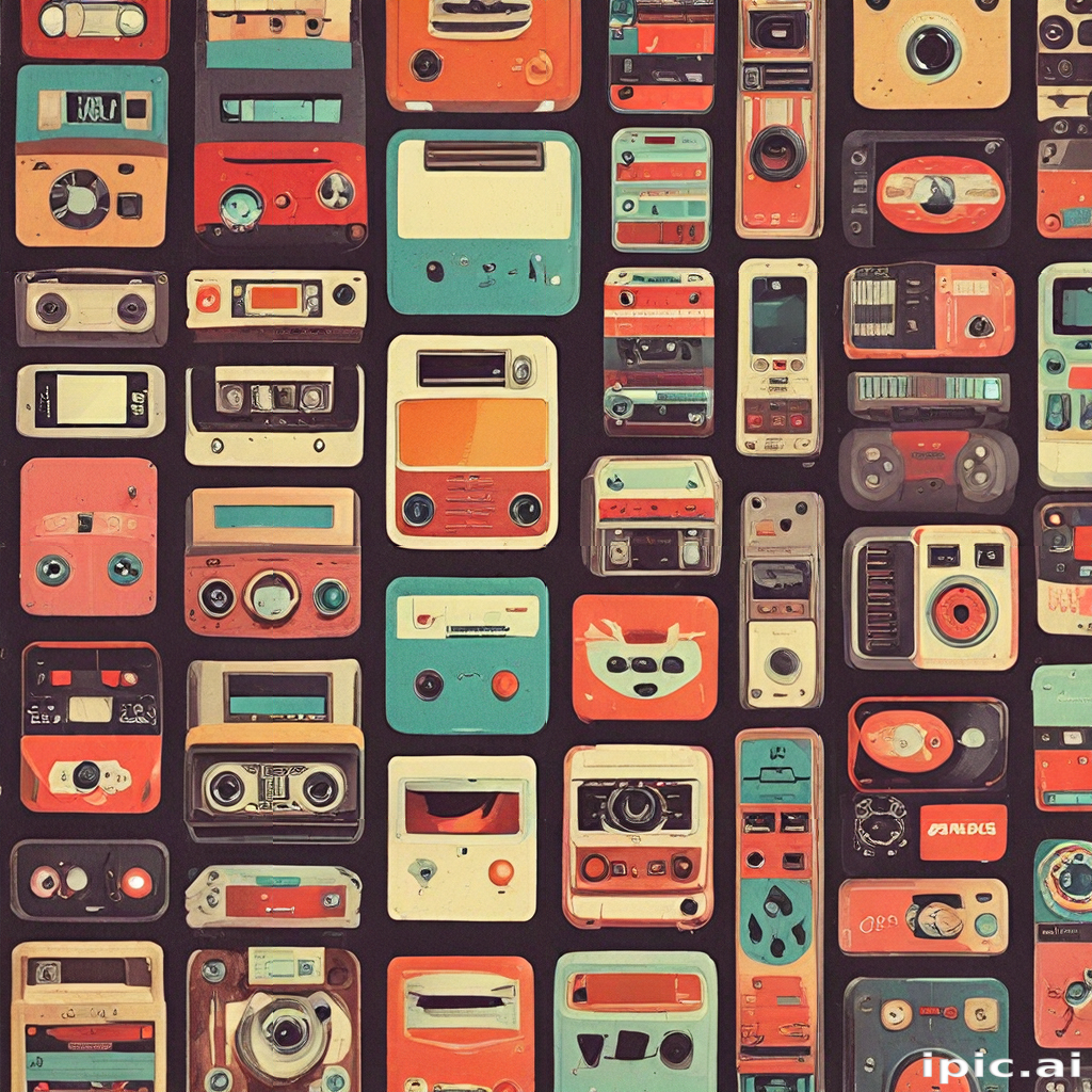 Colorful Collection of Vintage Radios and Audio Devices in Collage Format