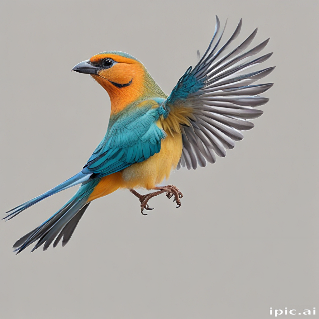 A Vibrant, Colorful Bird in Mid-Flight Showcasing Its Stunning Feathers