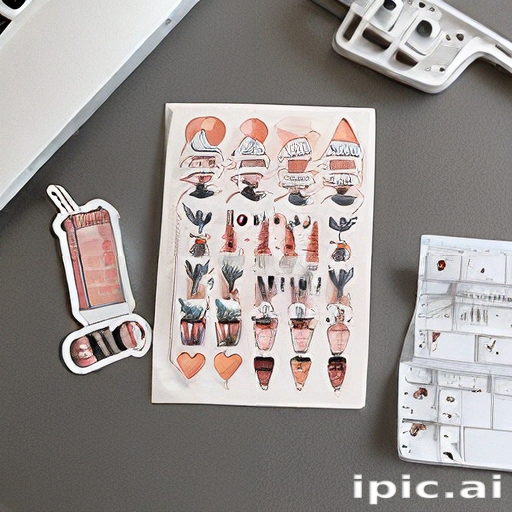 Colorful Collection of Illustrative Stickers Featuring Various Cute ...