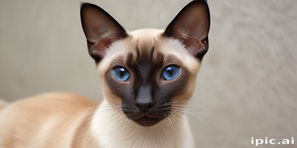 A Beautiful Siamese Cat with Striking Blue Eyes and Unique Markings.