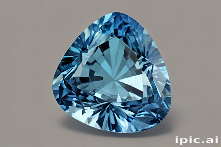 Stunning Light Blue Pear-Shaped Gemstone Sparkling with Radiant Brilliance