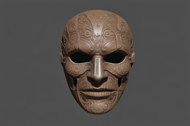 Intricately Carved Ancient Mask Showcasing Cultural Symbols and ...