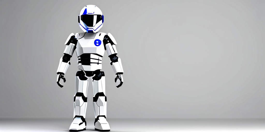 customer services humanoid standing with white background make it full body