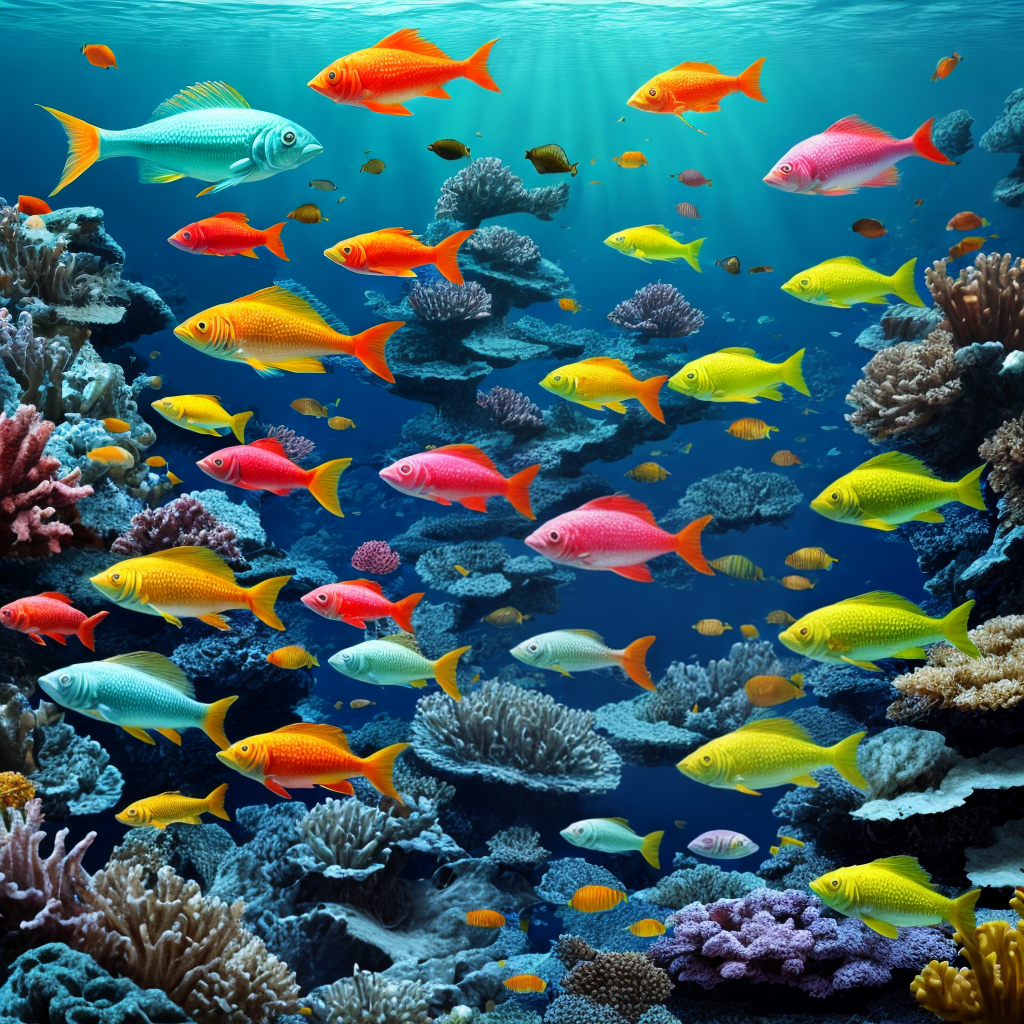 Colorfull sea full of fish