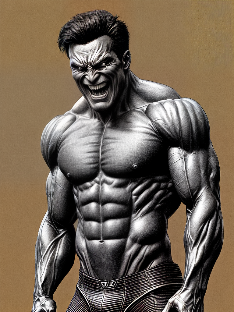 The muscular devil laughs