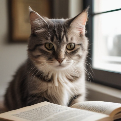 Cat reading