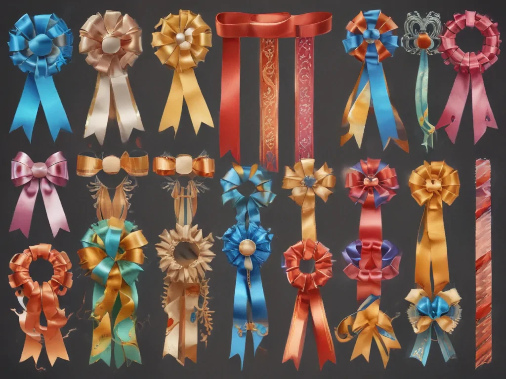 A Colorful Collection of Decorative Ribbons and Award Bows for ...