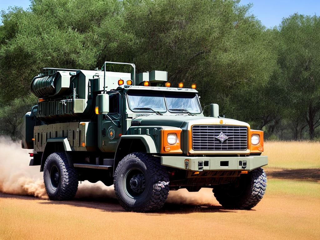 eight wheeled military artillery truck