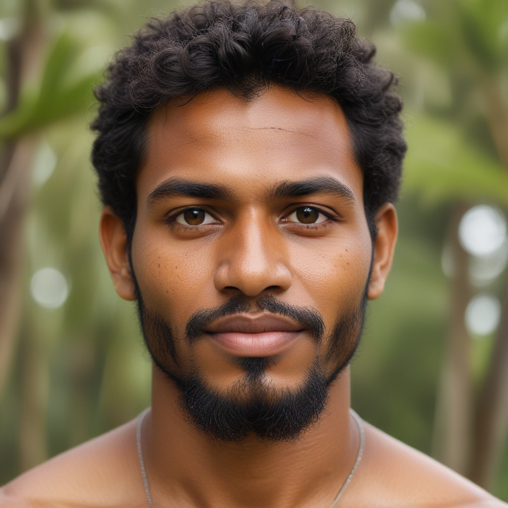 native australian melanesian south indian man with strong features