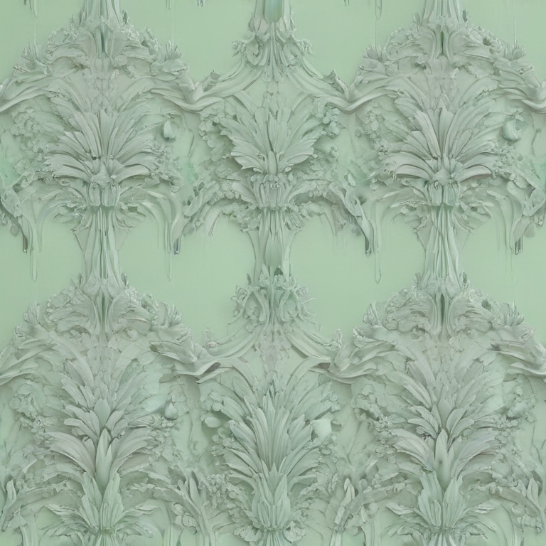 Elegant Floral Relief Pattern in Soft Mint Green Tones and Textures