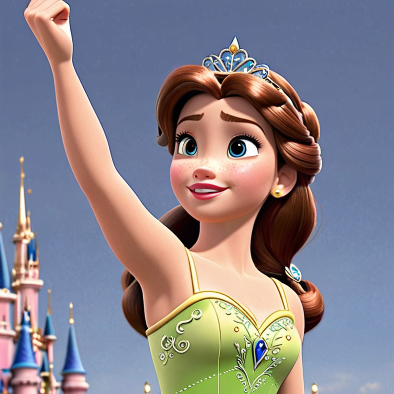 Disney princess arms up armpit 3d flexing