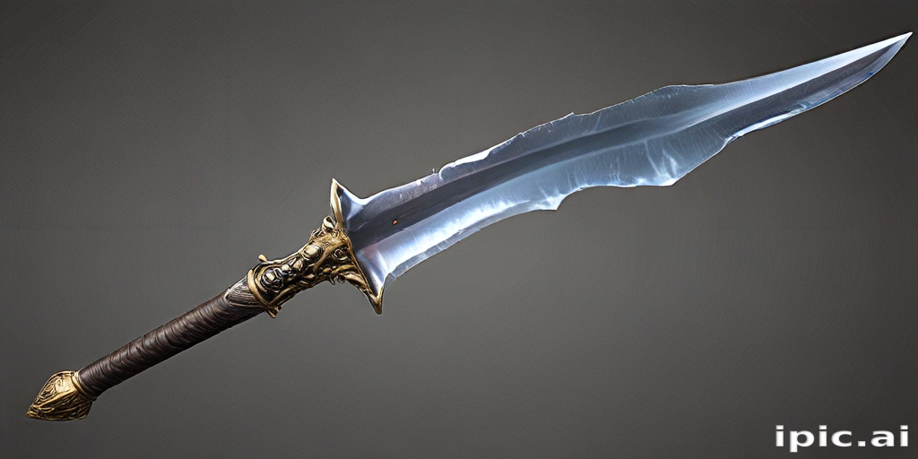 Intricately Designed Sword Featuring a Shimmering Blade and Ornate Handle