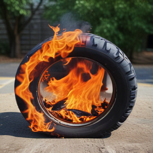 tire on fire with peppers